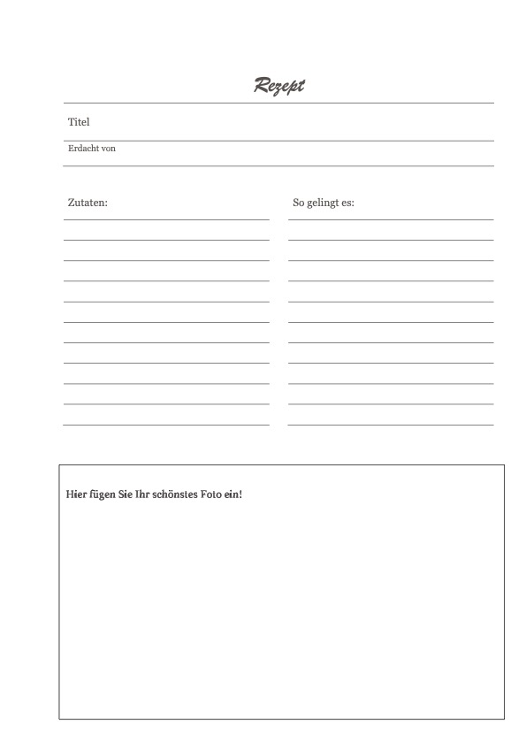 Rezeptbuch gestalten: Vorlagen für Word, kostenlos