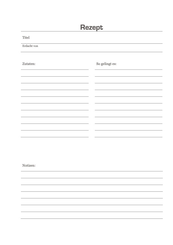 Rezeptbuch gestalten: Vorlagen für Word, kostenlos
